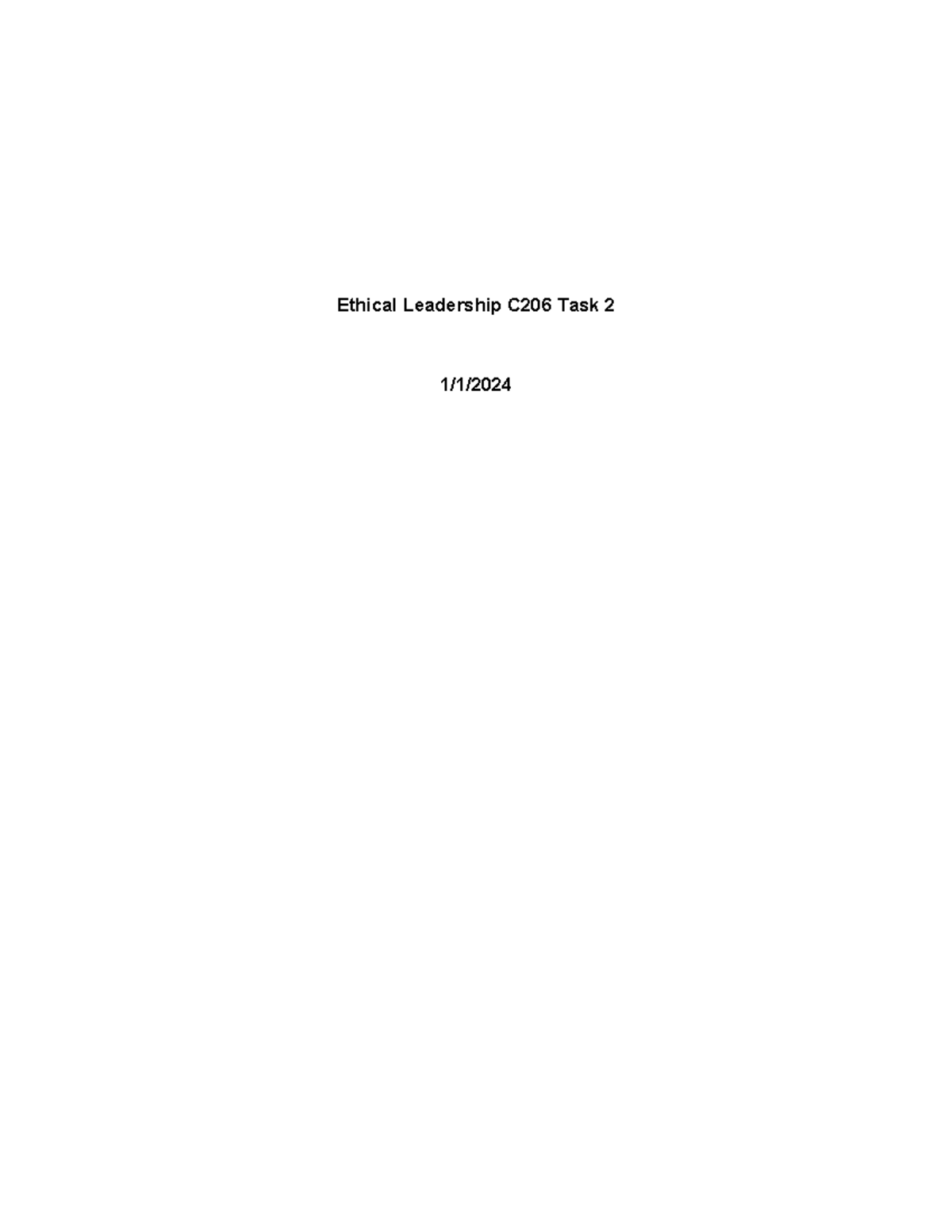 C206 Task 2 - Passed first attempt. - Ethical Leadership C206 Task 1/1 ...