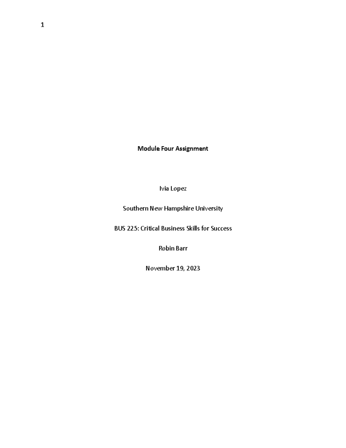 BUS225 Module Four Assignment - Module Four Assignment Ivia Lopez ...