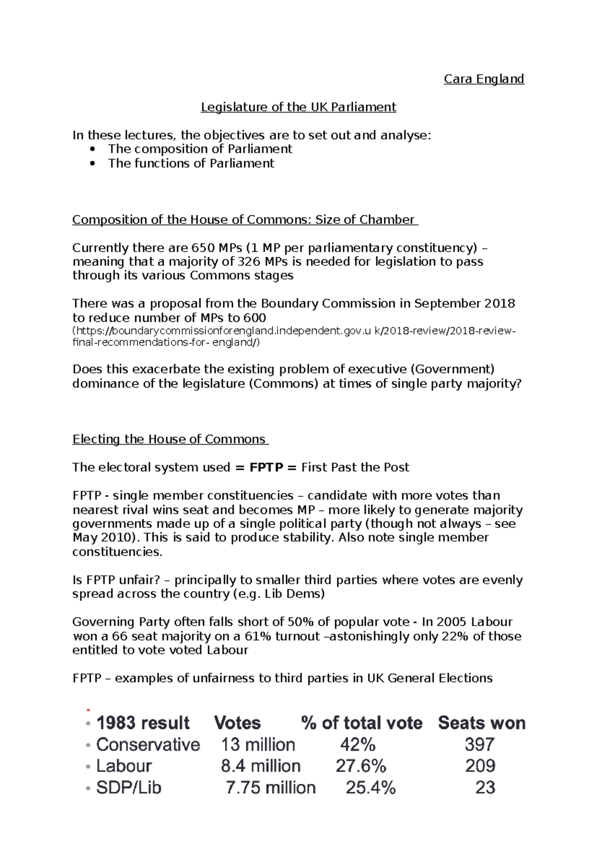 Legislature of the UK Parliament - Cara England Legislature of the UK ...
