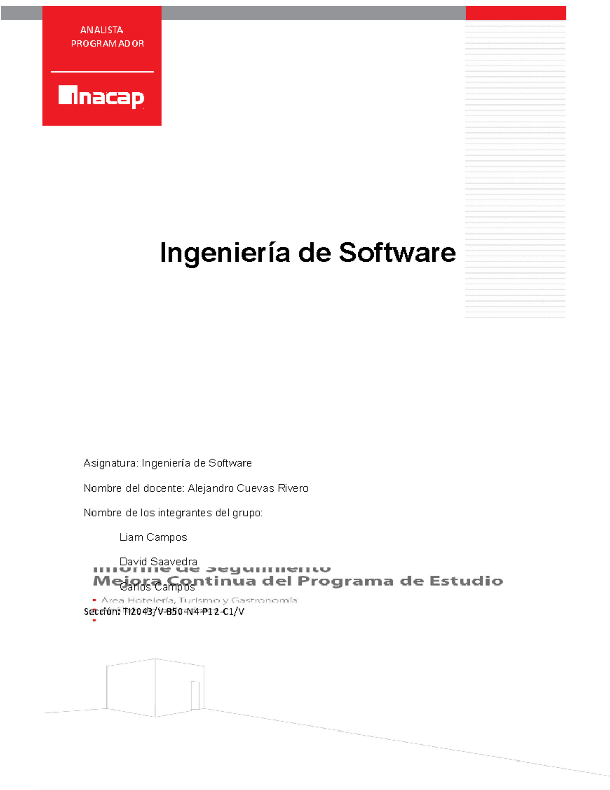 Informe Final Ingenieria De Software - ANALISTA PROGRAMADOR Asignatura: Ingeniería de Software ...