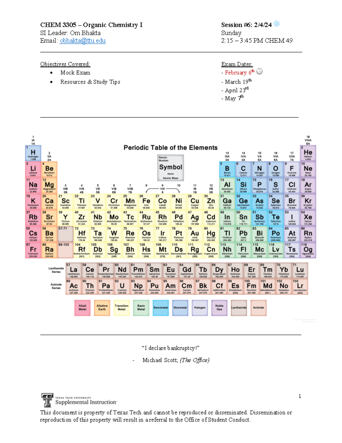 02.04 Sunday Packet CHEM 3305 Om Bhakta - SI Leader: Om Bhakta Sunday ...