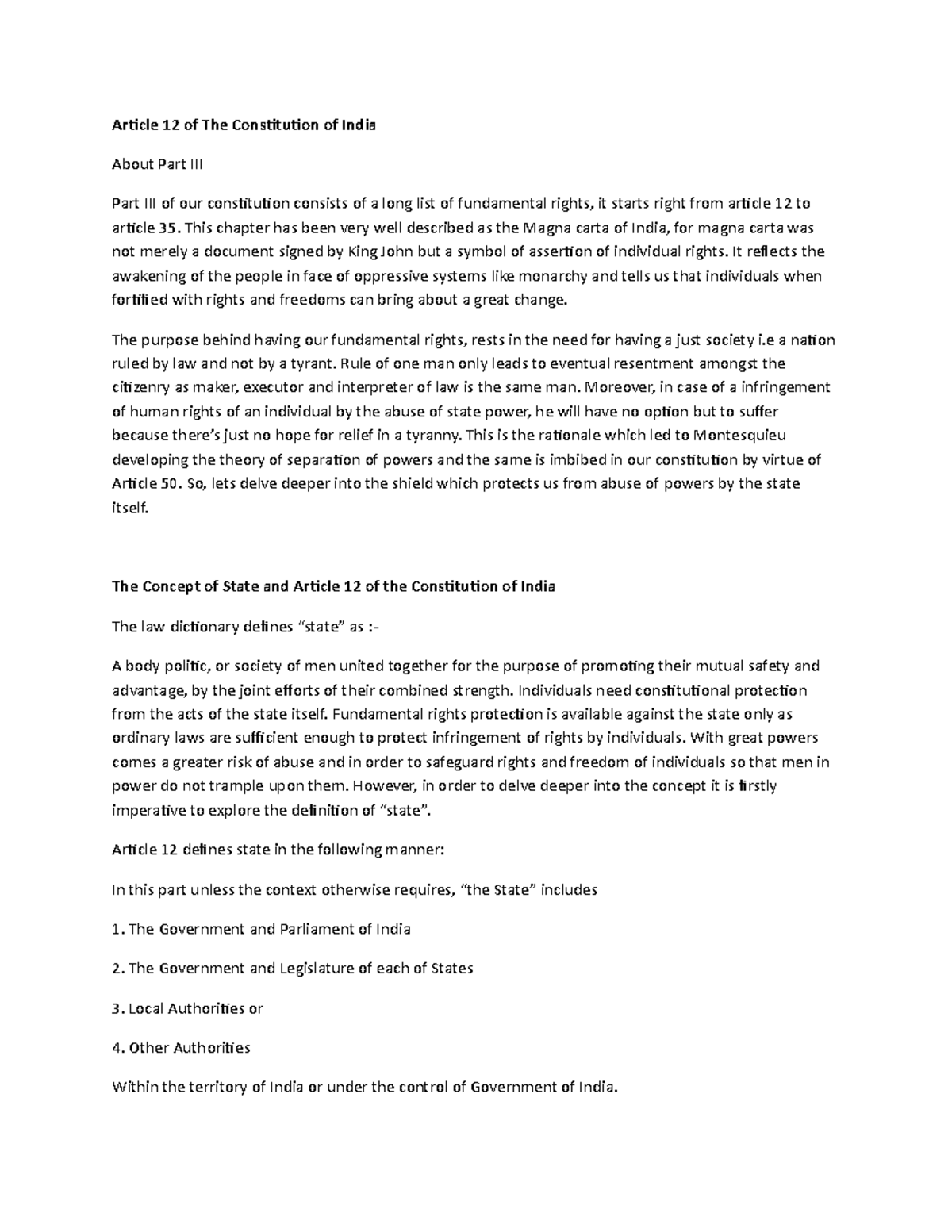 State under Article 12 - Aricle 12 of The Consituion of India About ...