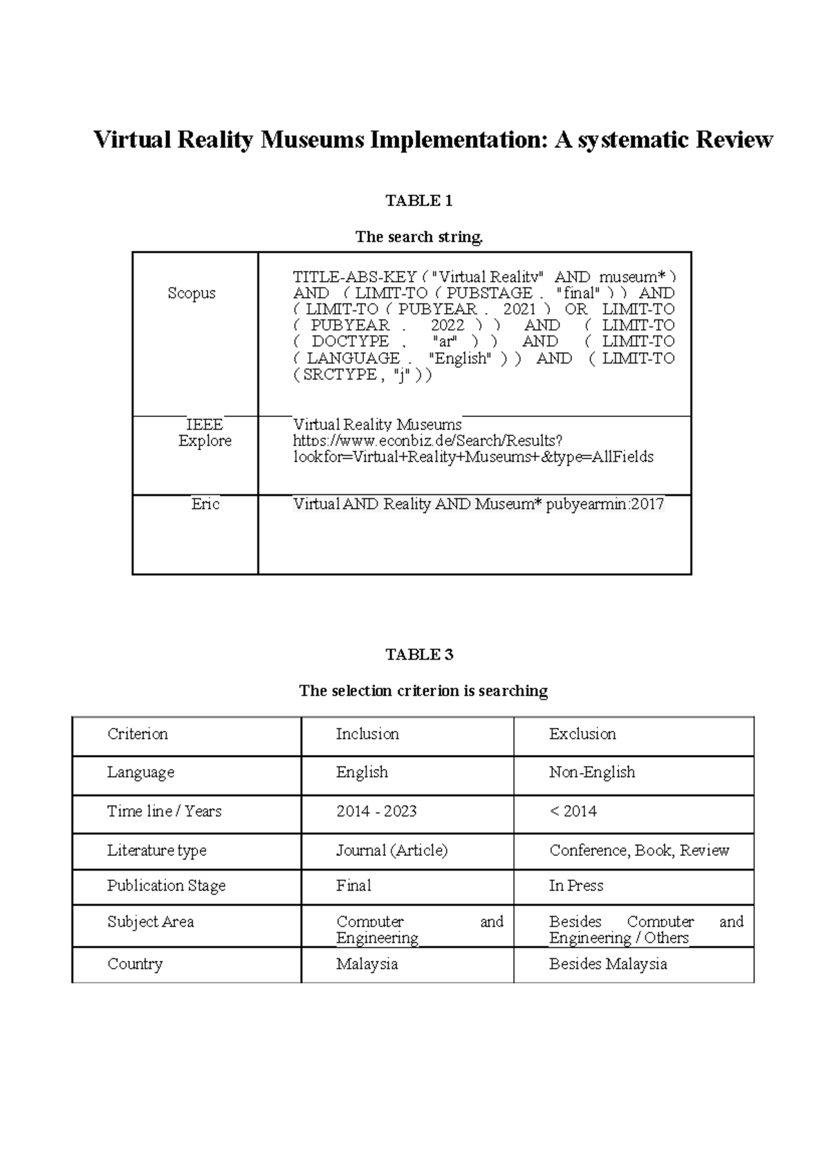 Prisma SLR - Virtual Reality Museums Implementation: A systematic ...