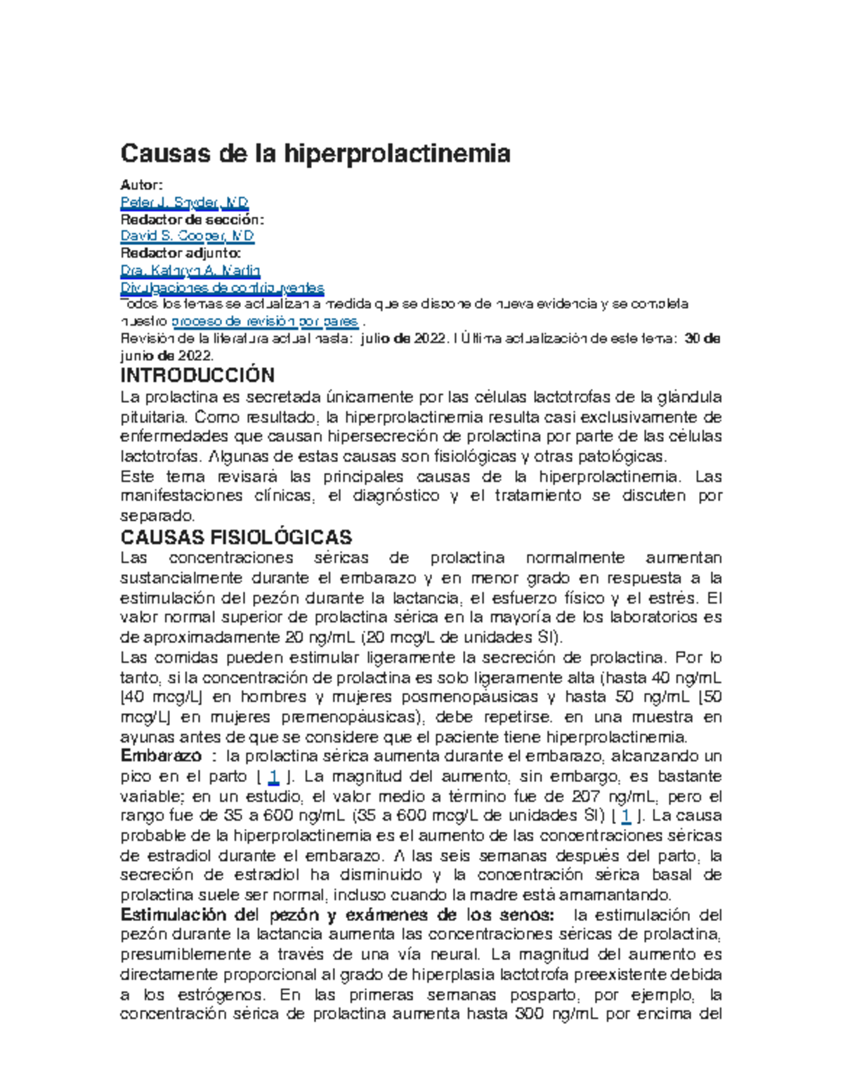SEM 4 - Hiperprolactinemia - Causas de la hiperprolactinemia Autor ...