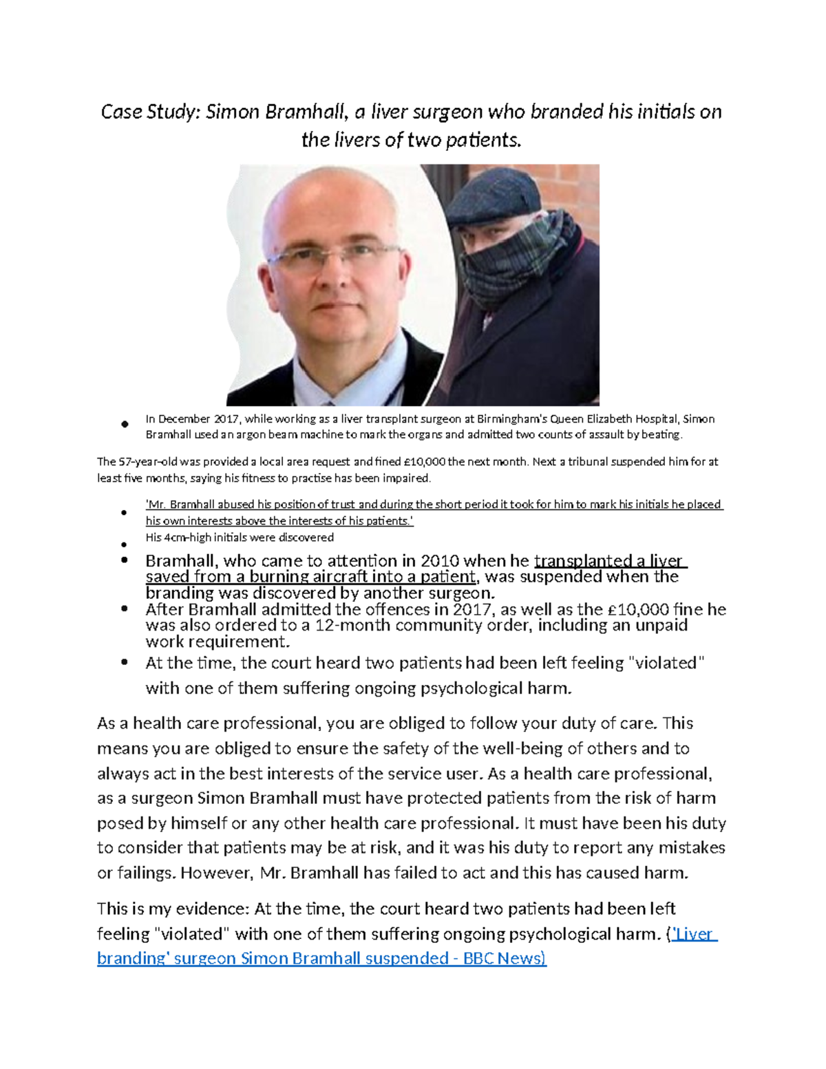 'Liver branding'- case study - Case Study: Simon Bramhall, a liver surgeon who branded his ...