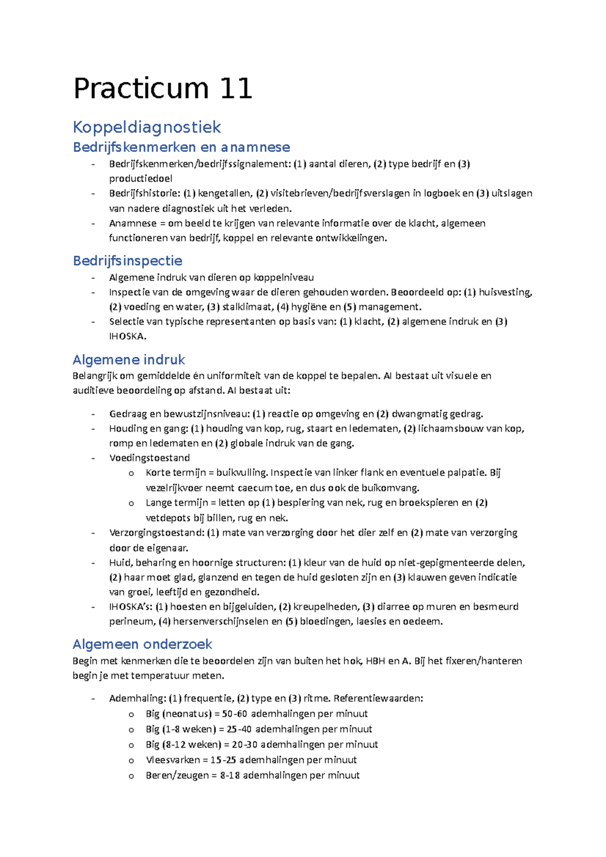 Practicum 11 - Overzicht van het doorlopen van koppeldiagnostiek ...