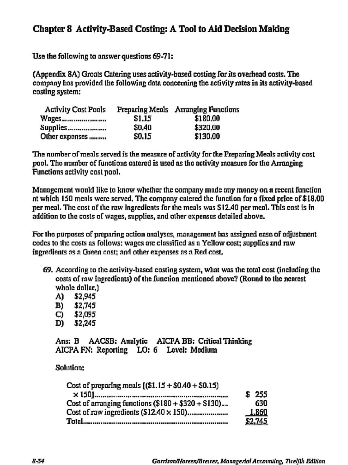 ACC731 19 - Djjdhd - Chapter 8 Costing: A Tool to Aid Decision Making ...