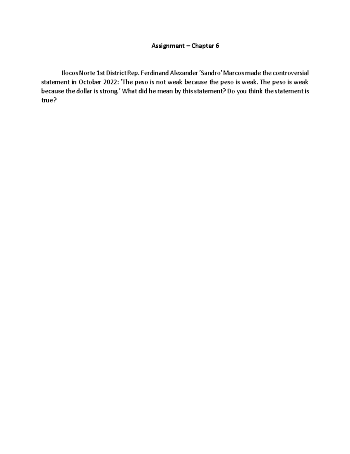 IBT Assignment Chapter-6 - BS Management Accounting - Assignment – Chapter 6 Ilocos Norte 1st ...