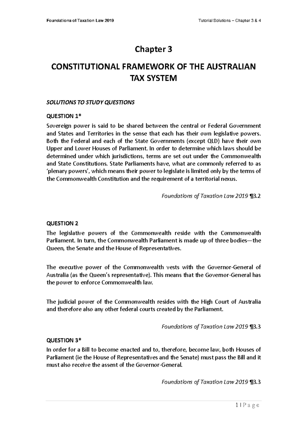 Taxation TS 1 Chapter 3 CONSTITUTIONAL FRAMEWORK OF THE AUSTRALIAN taxation-ts-1-chapter-3-constitutional-framework-of-the-australian