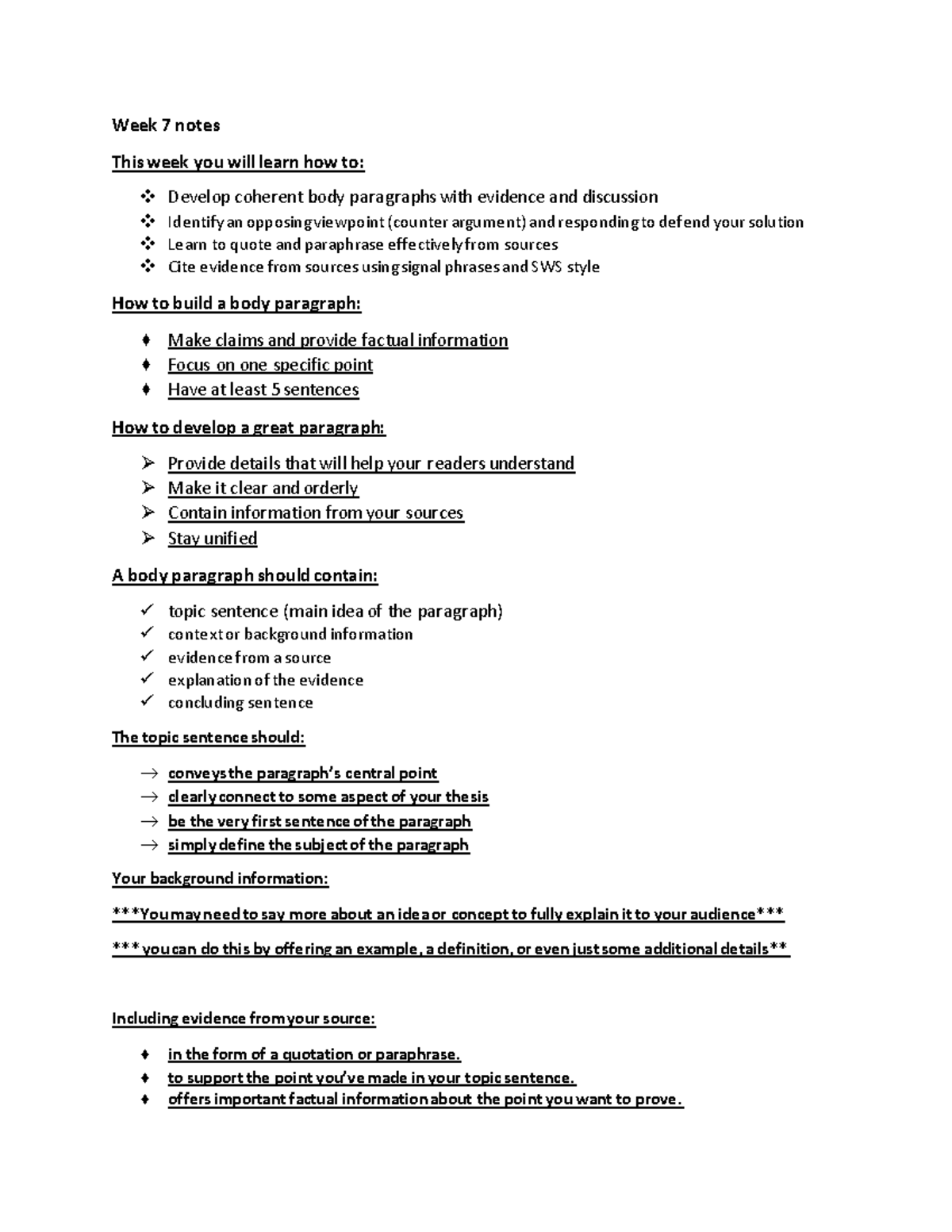 Week7notes 1 - Week 7 notes for ENG201. - Week 7 notes This week you ...