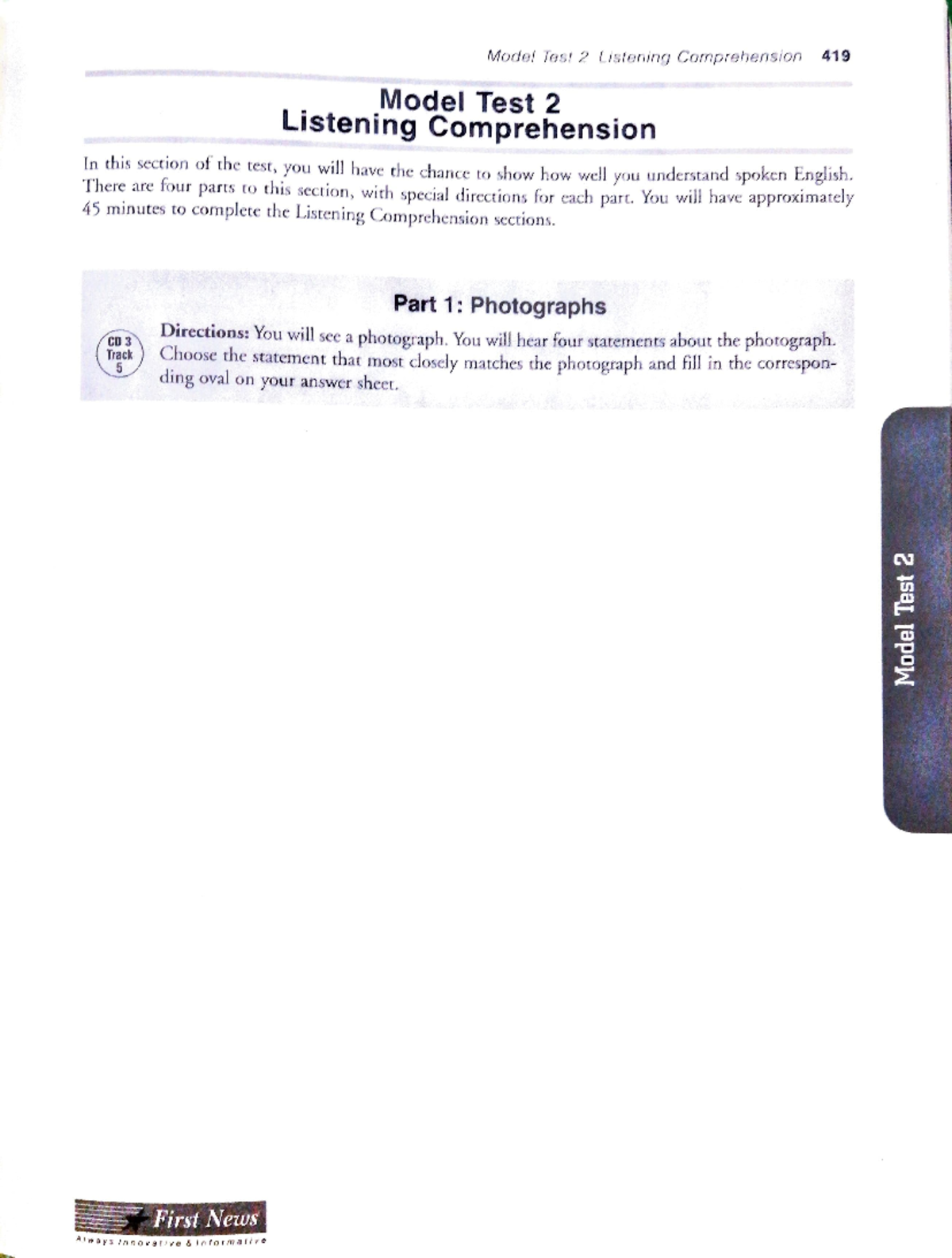 Test 4 Listening - fdsgh - Model Test 2 Listening Comprehension 419 ...