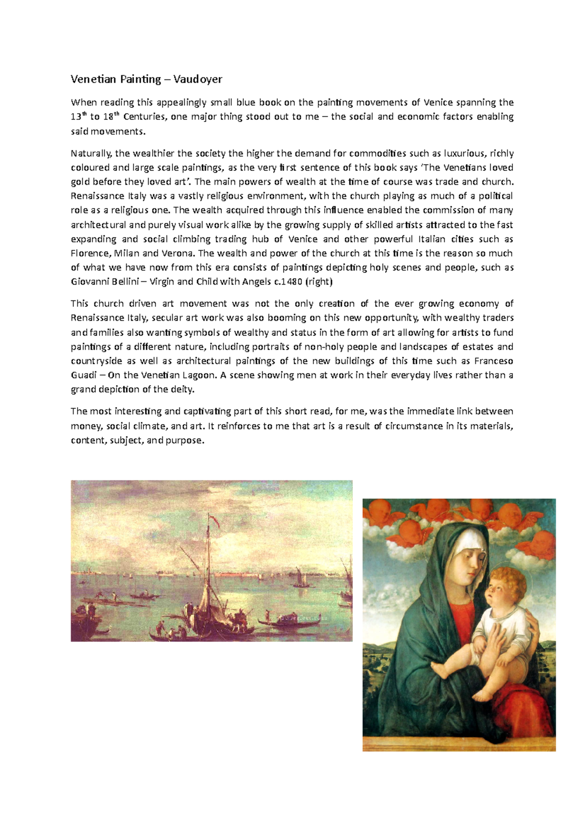 Contextual Writing - Venetian Painting - Venetian Painting – Vaudoyer ...