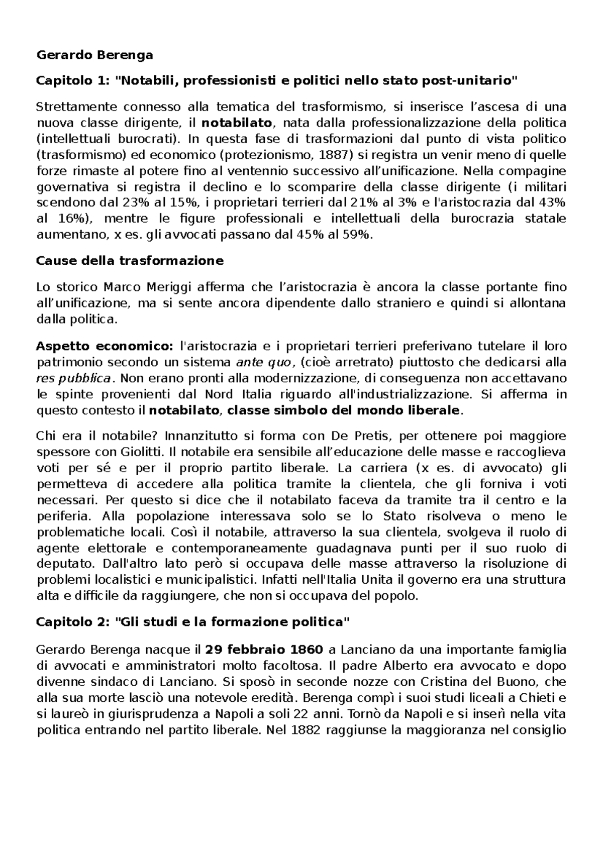 Gerardo Berenga stampa - Gerardo Berenga Capitolo 1: "Notabili ...