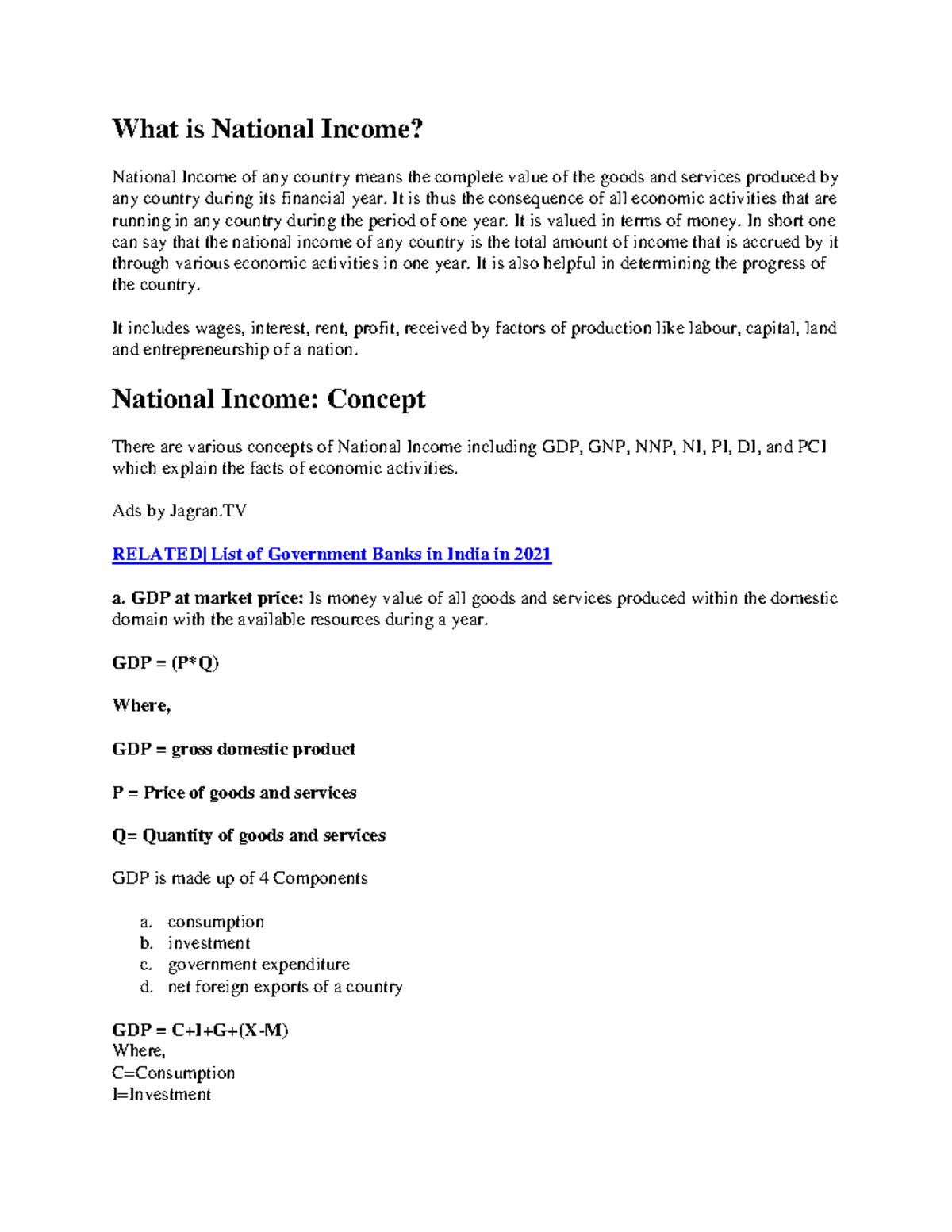Unit 2 - bcom programme notes - What is National Income? National ...