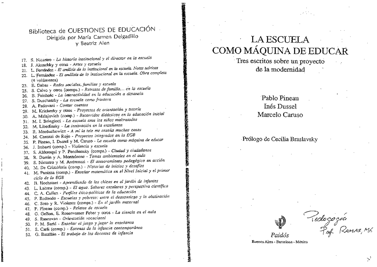 (B. Oblig) Pineau-P. Introducci-n- Presentaci-n y Cap 1 Por qu- triunf- la escuela (versi-n ...