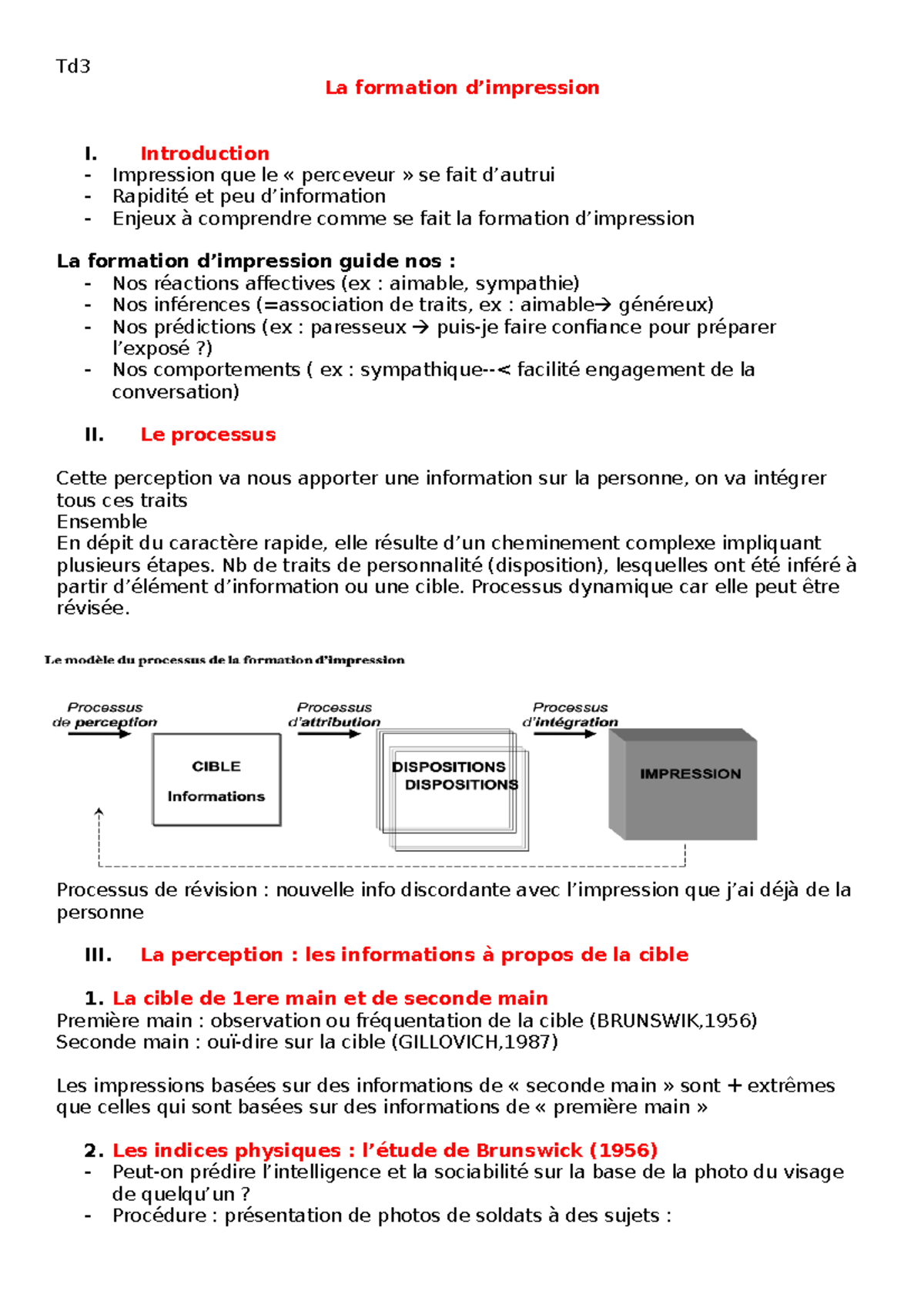 La formation d'impression - Td La formation d’impression I ...
