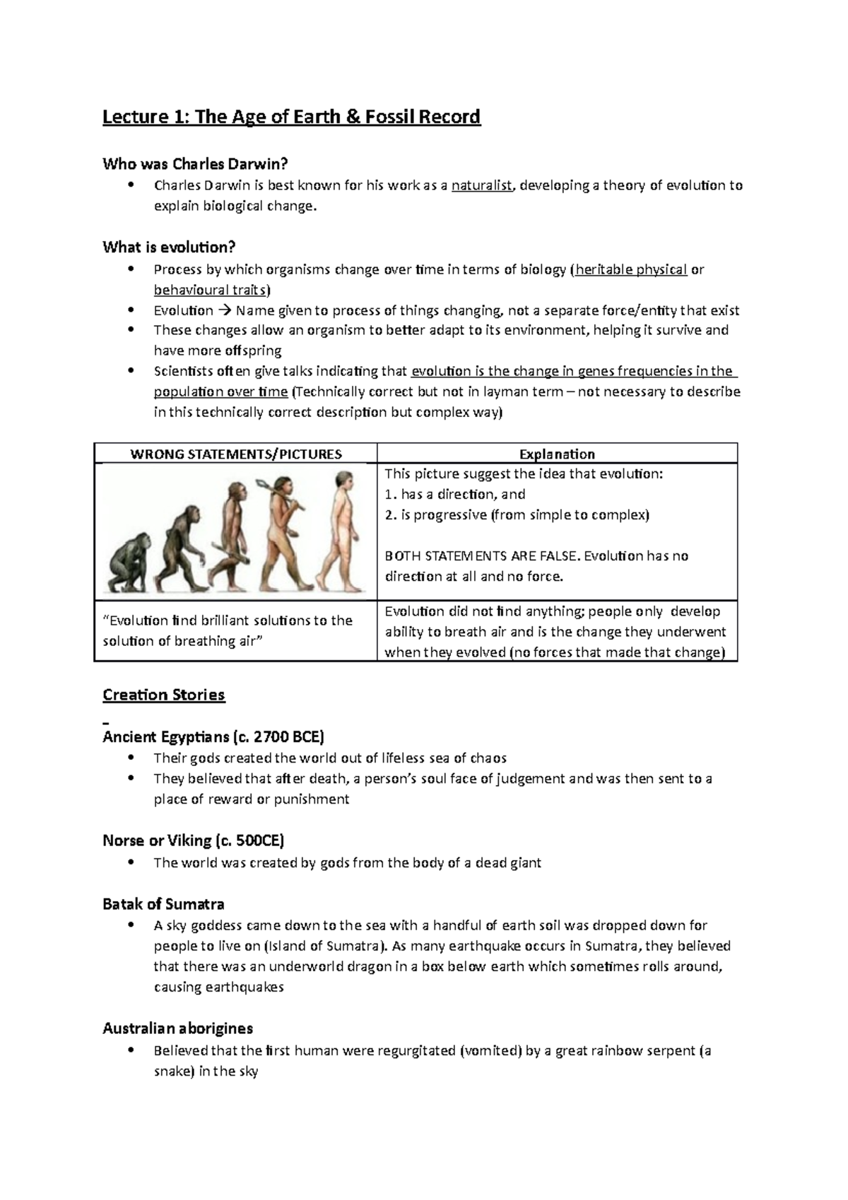 GET1020 Lecture 1 The age of the Earth & the fossil record - Lecture 1 ...