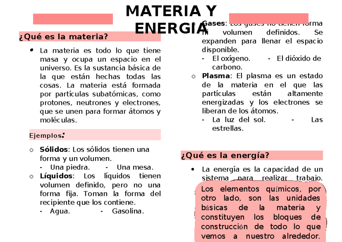 Flashcard Semana 1 - ¿Qué es la materia? La materia es todo lo que ...