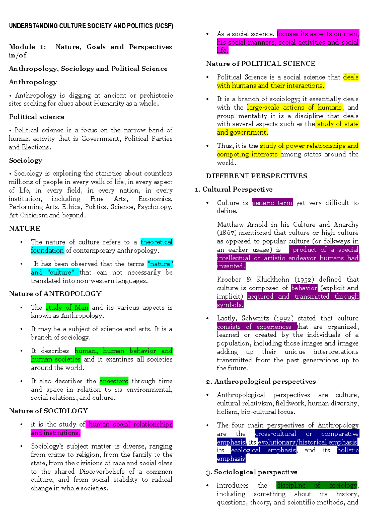 Reviewer USCP-3RD- Quarter-ALL- Lessons-1-6 - Module 1: Nature, Goals ...