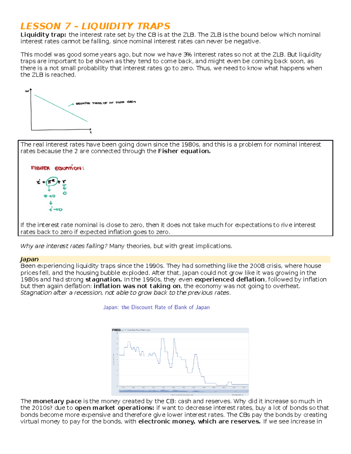 Lesson 7 - Luigi Iovino - LESSON 7 – LIQUIDITY TRAPS Liquidity trap ...