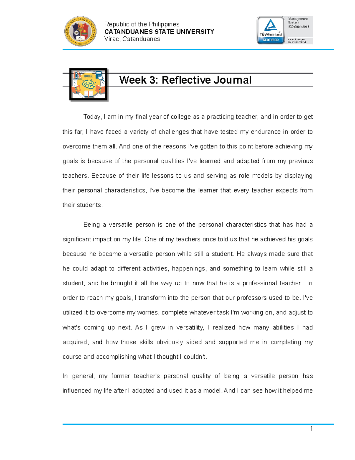 Weekly Journal 3231464647578586 - Technical Writing - Studocu