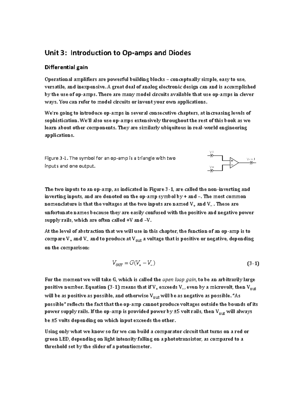 Unit 3-Reading-Introduction to Op-amps and Diodes - Unit 3 ...