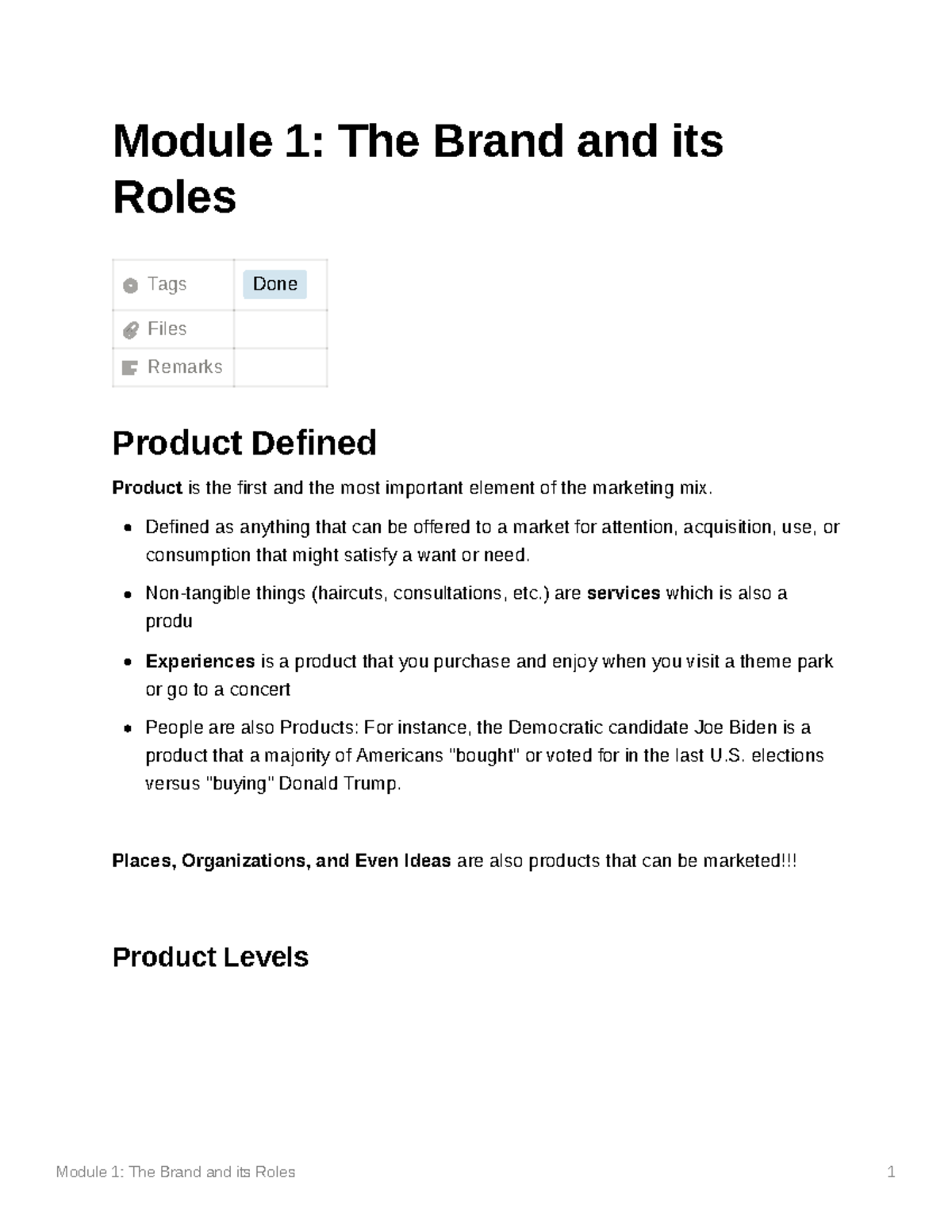 Module 1 The Brand and its Roles - Module 1: The Brand and its Roles ...