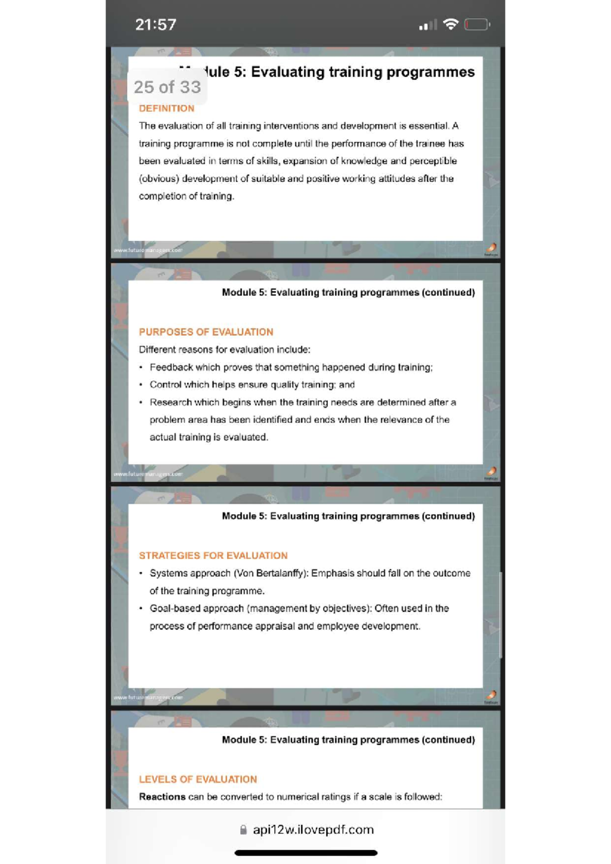 IMG 7395 - Notes - 21:57 ule 5: Evaluating training programmes 25 of 33 ...