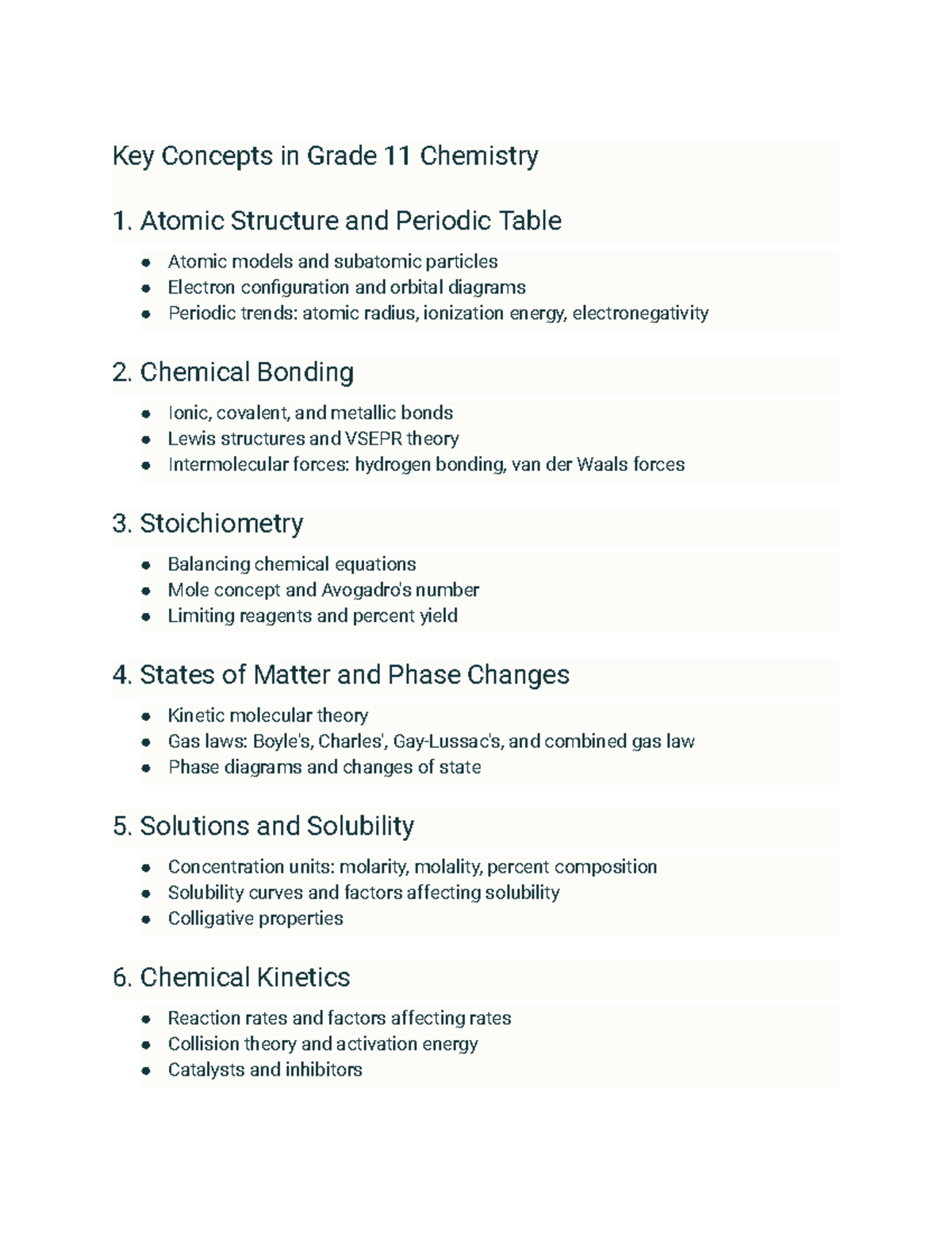 Key Concepts in Grade 11 Chemistry - Atomic Structure and Periodic ...