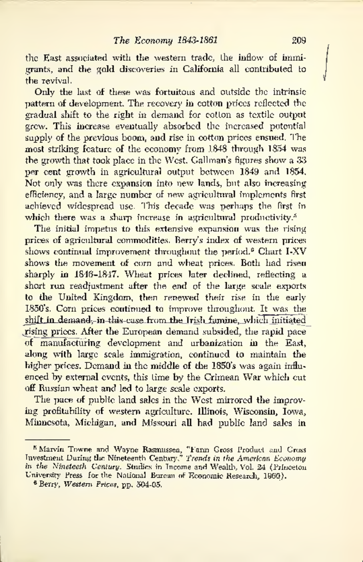 United States Economic History-61 - The Economy 1843-1861 209 the East ...