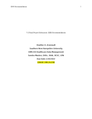 HIM 220 Module Two Worksheet - HIM 220 Module Two Worksheet You are a ...