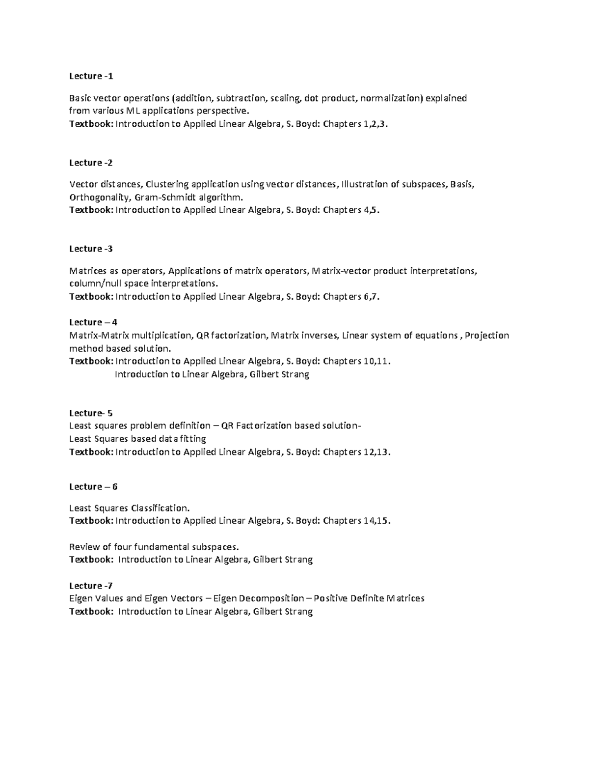 Lecture Plan Math for ML Part 1 - Lecture - 1 Basic vector operations ...