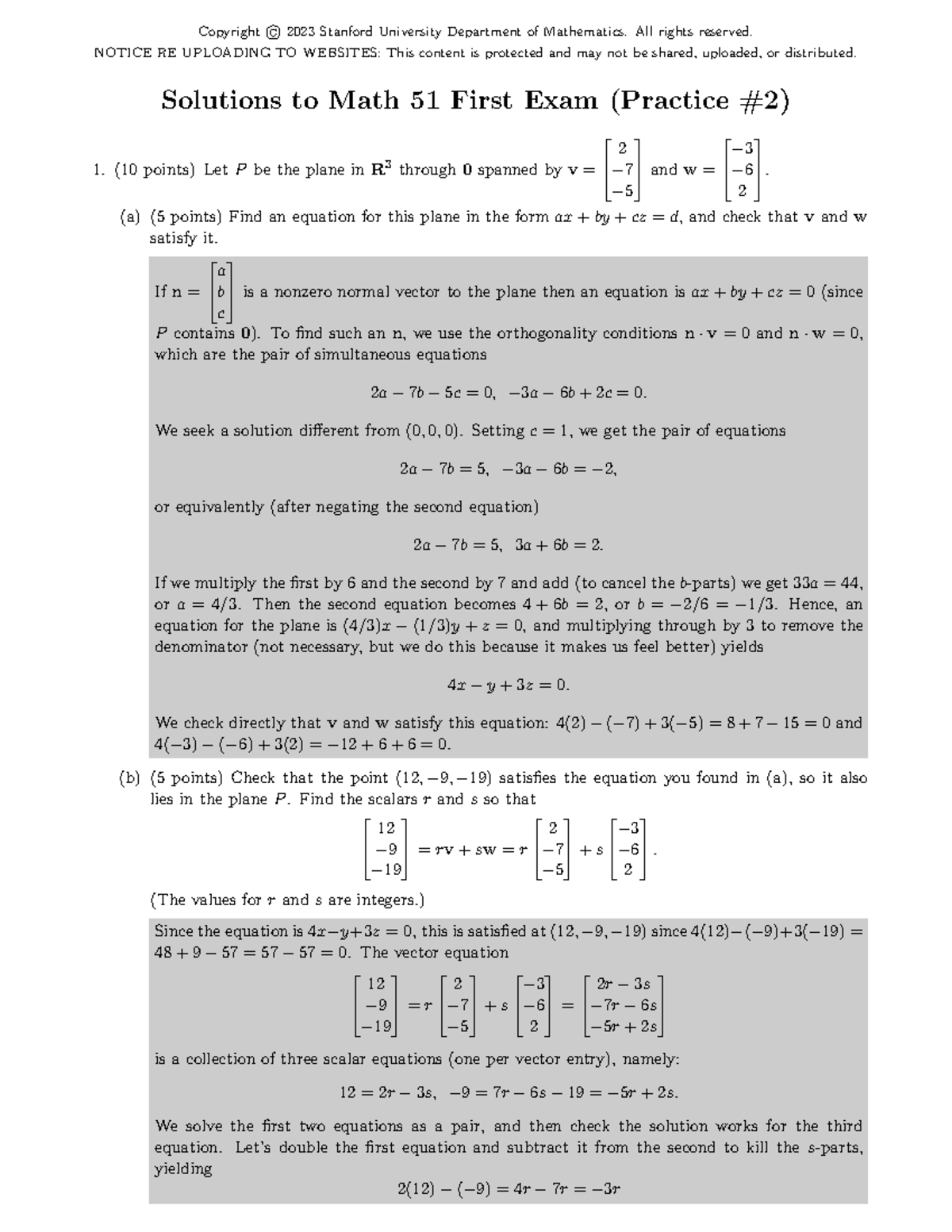 Math51Midterm Practice Exam 2Solutions - NOTICE RE UPLOADING TO ...