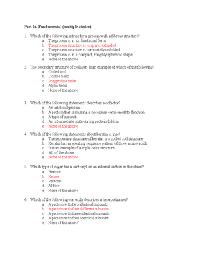 Module 3 Assessment OT - Biochem practice test - Part Ia. Fundamental ...