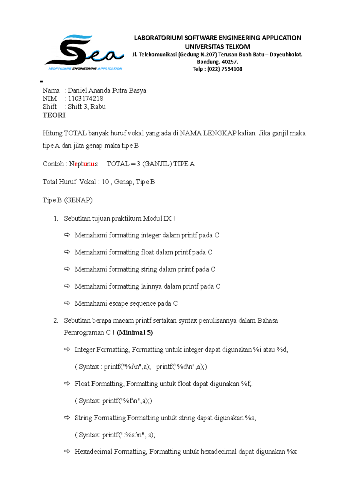Tp Alpro 6 April 2018 Algorithm And Programming Practical Task Nama