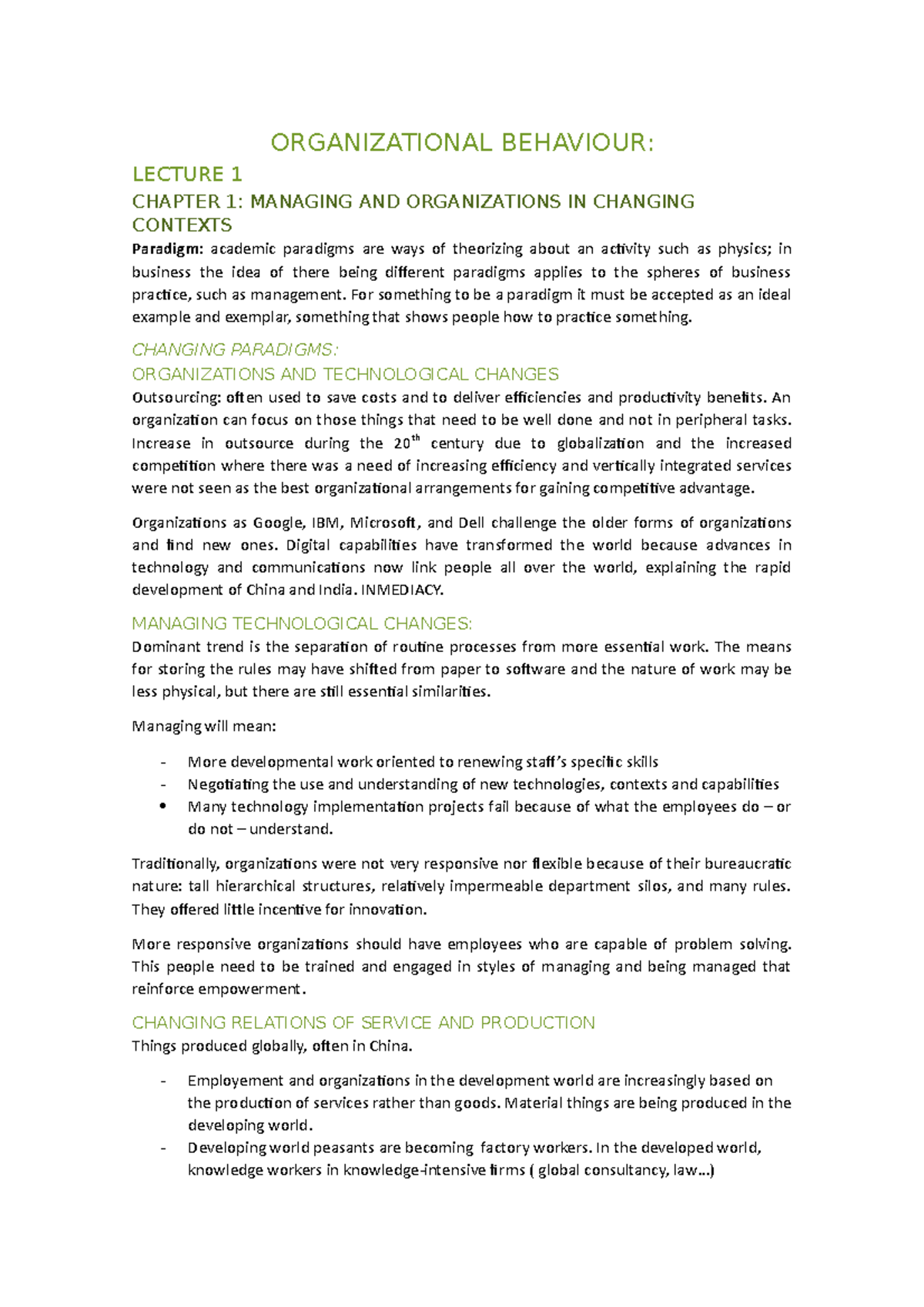 Organizational Behaviour textbook - ORGANIZATIONAL BEHAVIOUR: LECTURE 1 ...