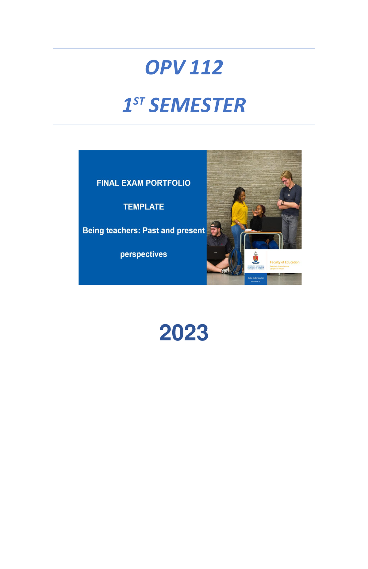 Final EXAM Portfolio OPV 112 - OPV 112 1 ST SEMESTER 2023 ...