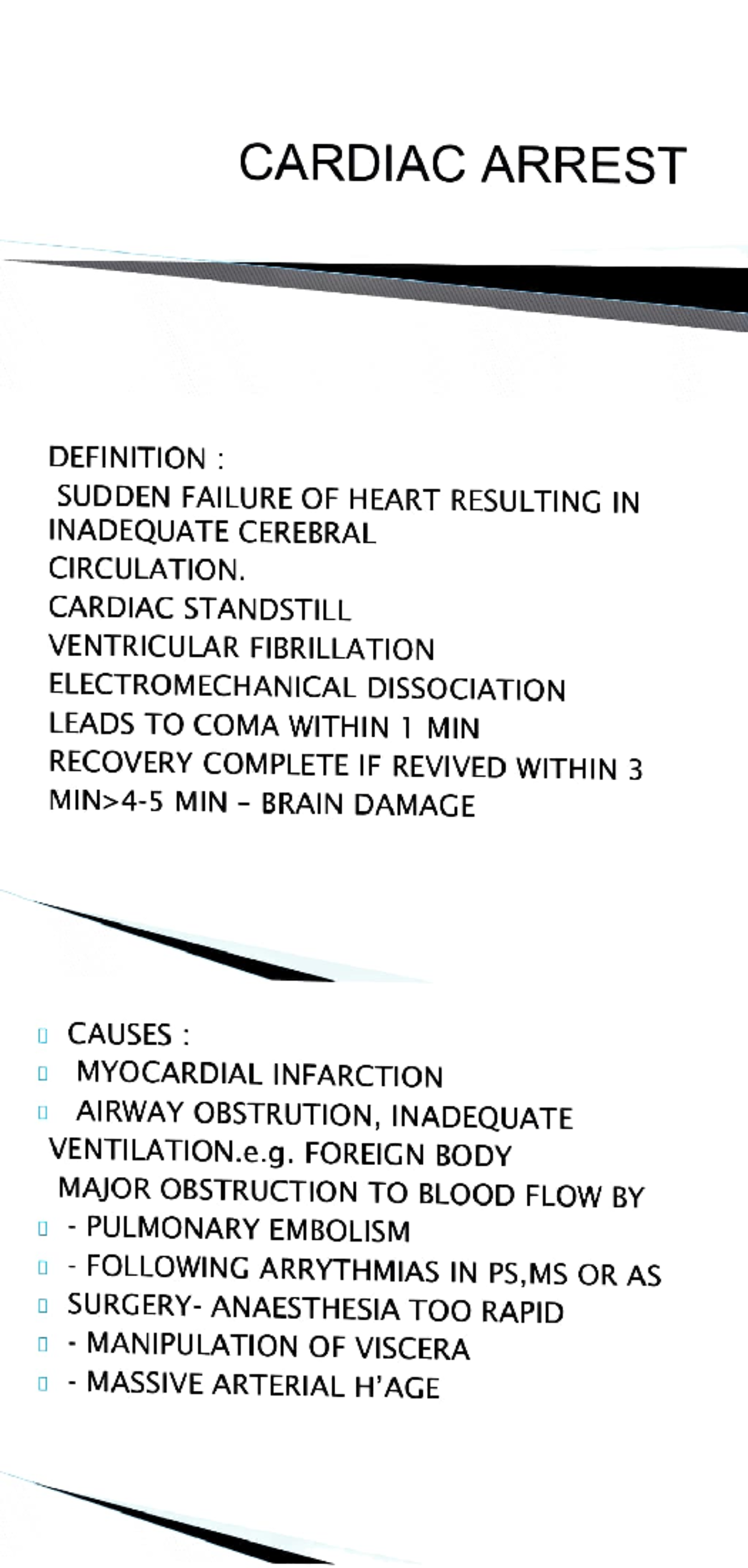 Cardiac Arrest - CARDIAC ARREST DEFINITION SUDDEN FAILURE OF HEART ...