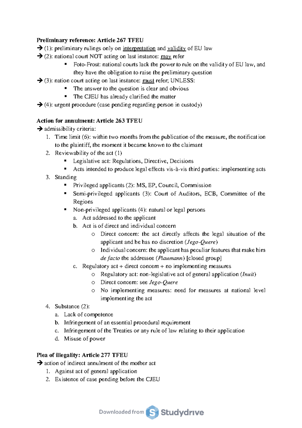 Judicial review - EAL - Good luck with your exams! - Preliminary reference: Article 267 TFEU (1 ...
