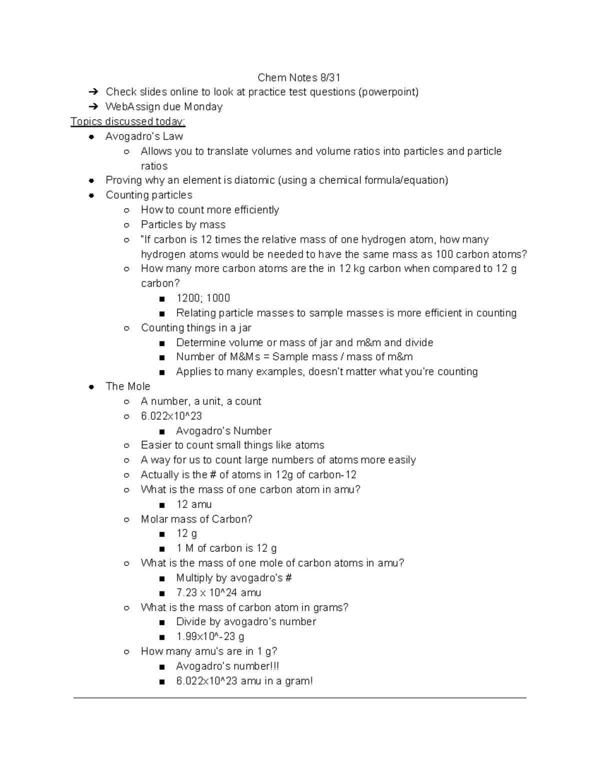 Unit 1 Typed Notes - Chem Notes 8/ Check slides online to look at ...