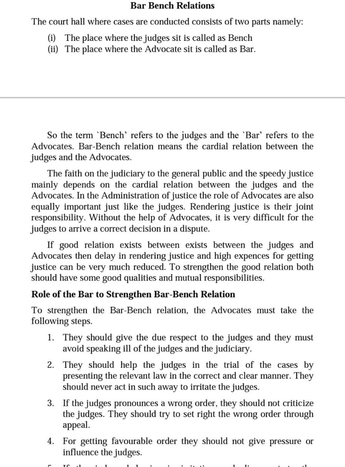 Bar and Bench Relationship - contract law - Studocu