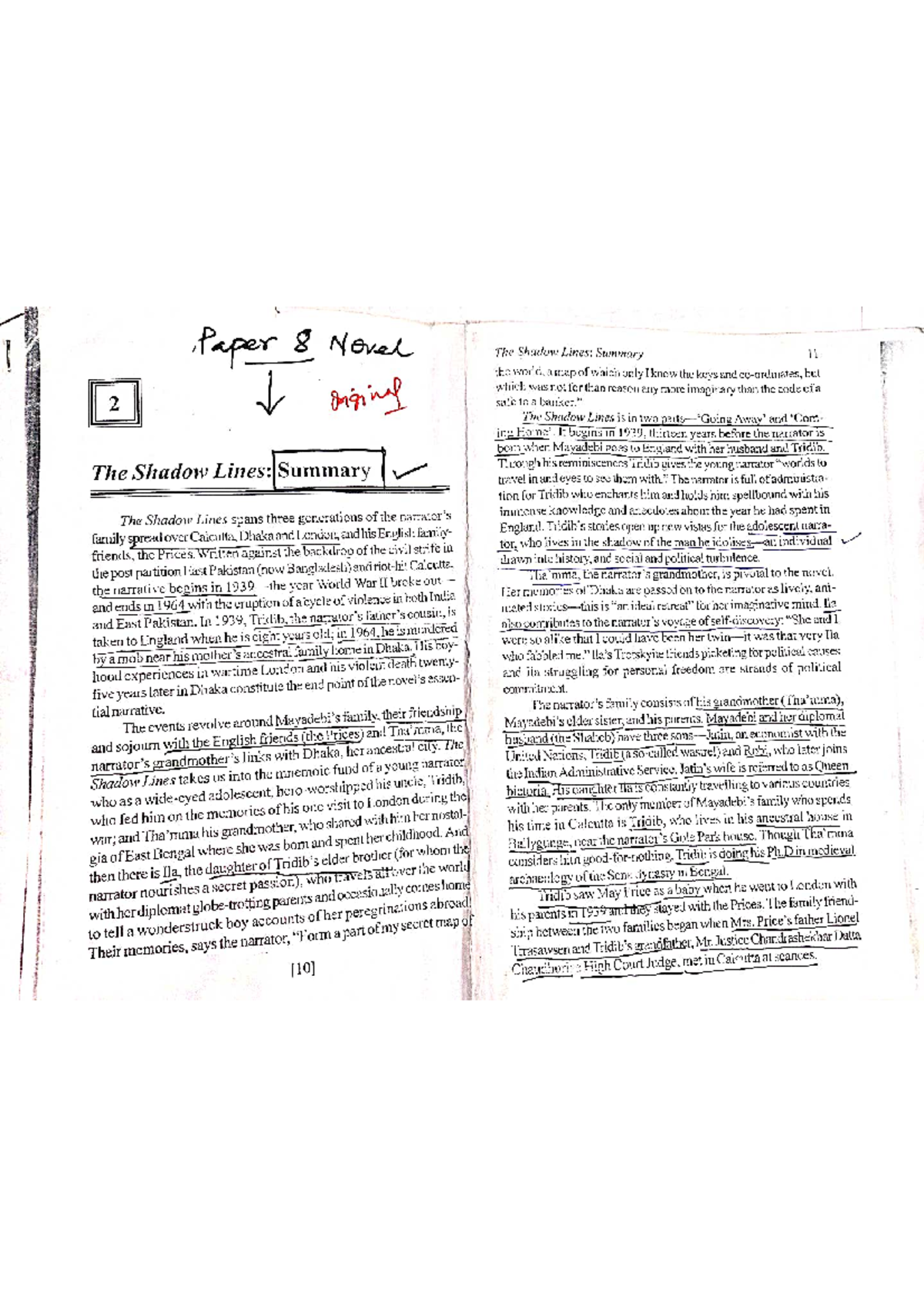 Shadow Lines Summary - STUDY MATERIAL - English literature - Studocu