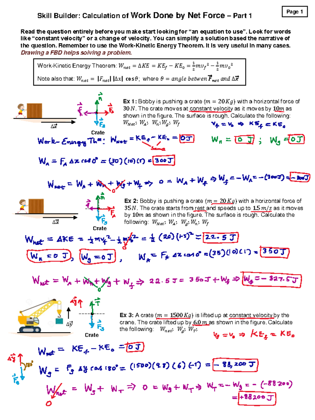 Net Work Skill Sp20 Solution - Skill Builder: Calculation of Work Done by Net Force – Part 1 ...