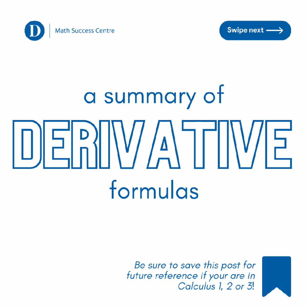 Derivative Formulas - 201-NYA-05 - Studocu