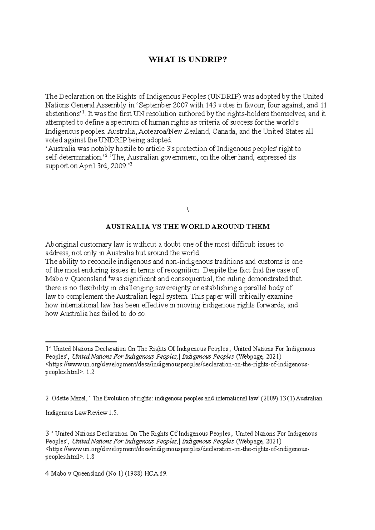 Inter law practice notes 2021 - WHAT IS UNDRIP? The Declaration on the ...