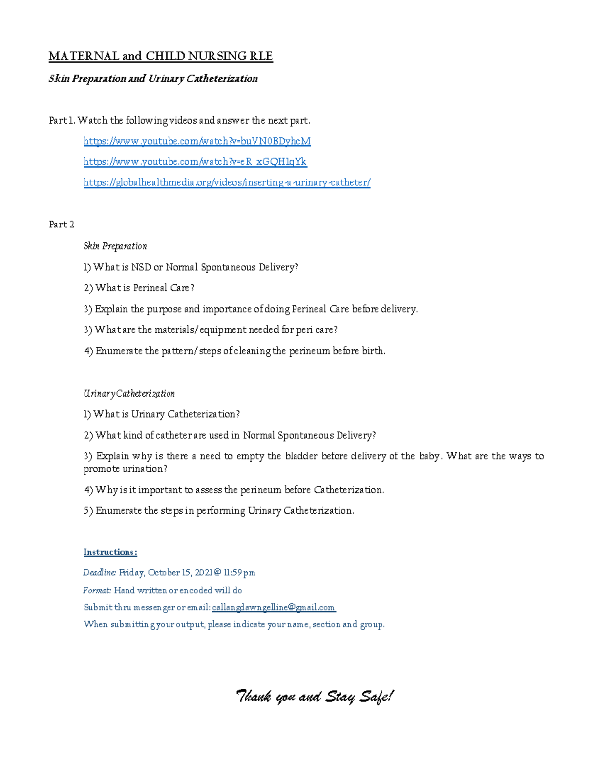 Maternal and Child Nursing RLE - BSU - Studocu