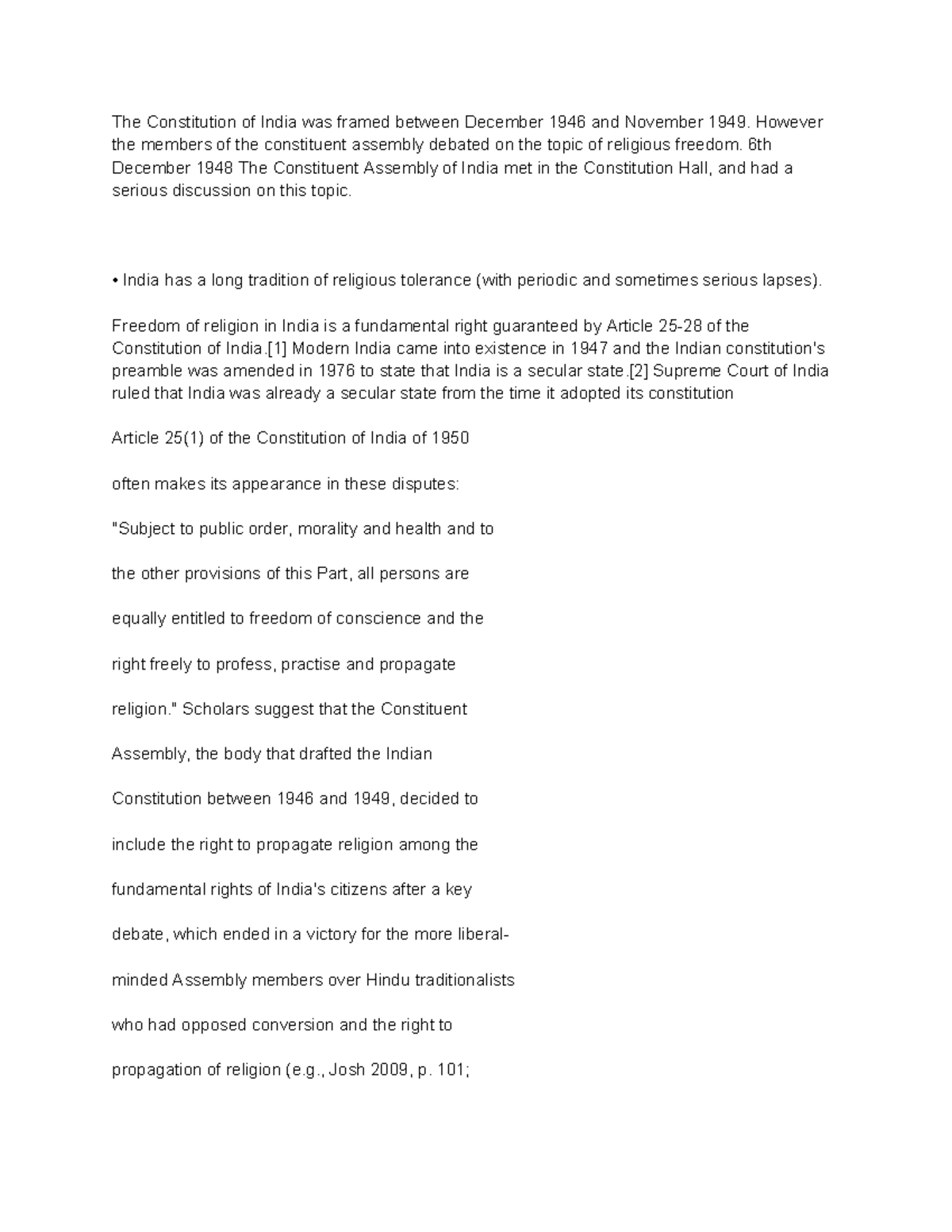 The Constitution of India was framed between December 1946 and November ...