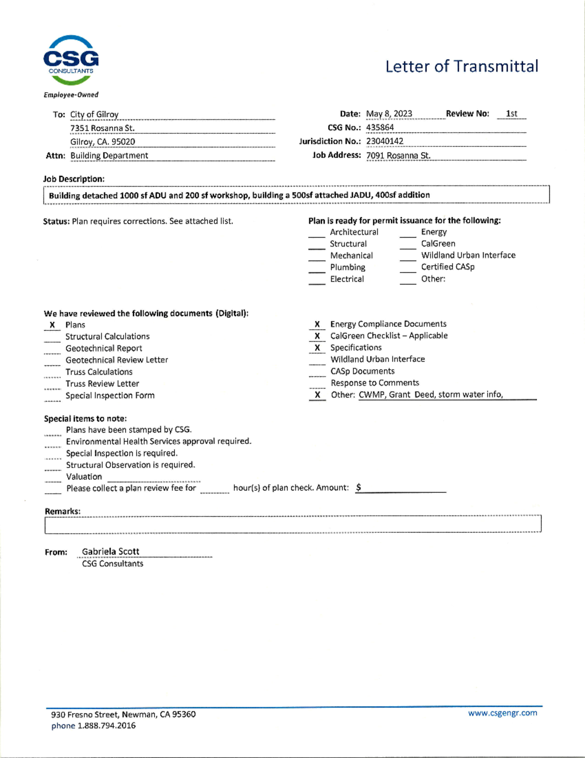 IMG 0001 - Sample Engineering Comments from Building Department. - ^4 ...