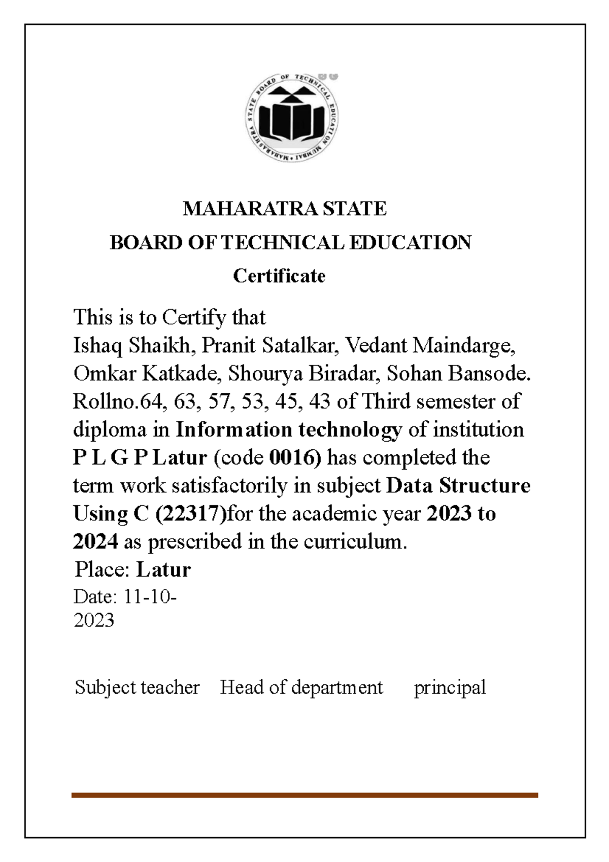 Part Aandpart B - MAHARATRA STATE BOARD OF TECHNICAL EDUCATION ...