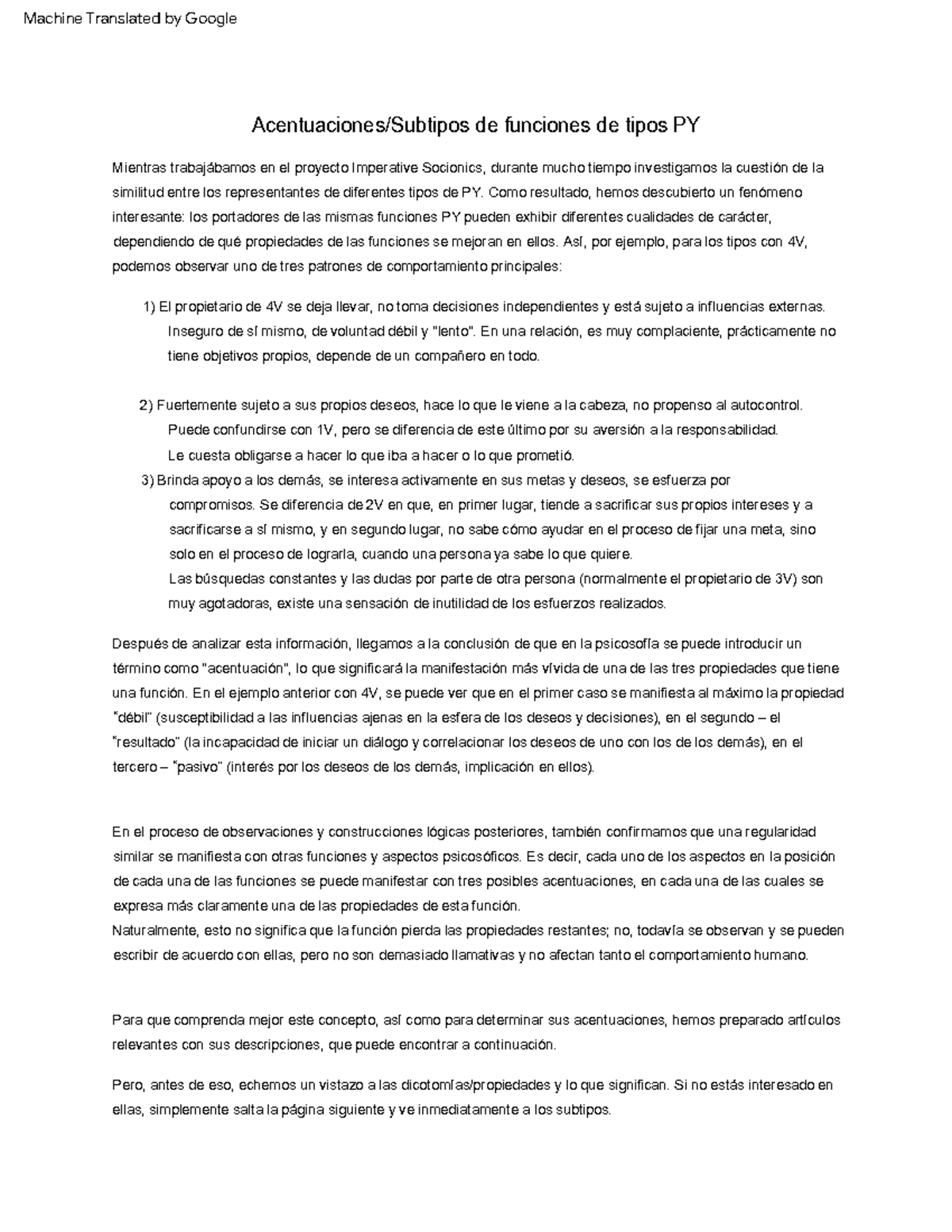 Psychosophy Subtypes - Psicologia - Acentuaciones/Subtipos de funciones ...